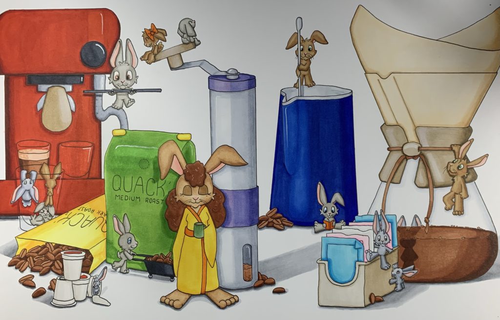A well stocked coffee bar | Quack Quack Honk Designs