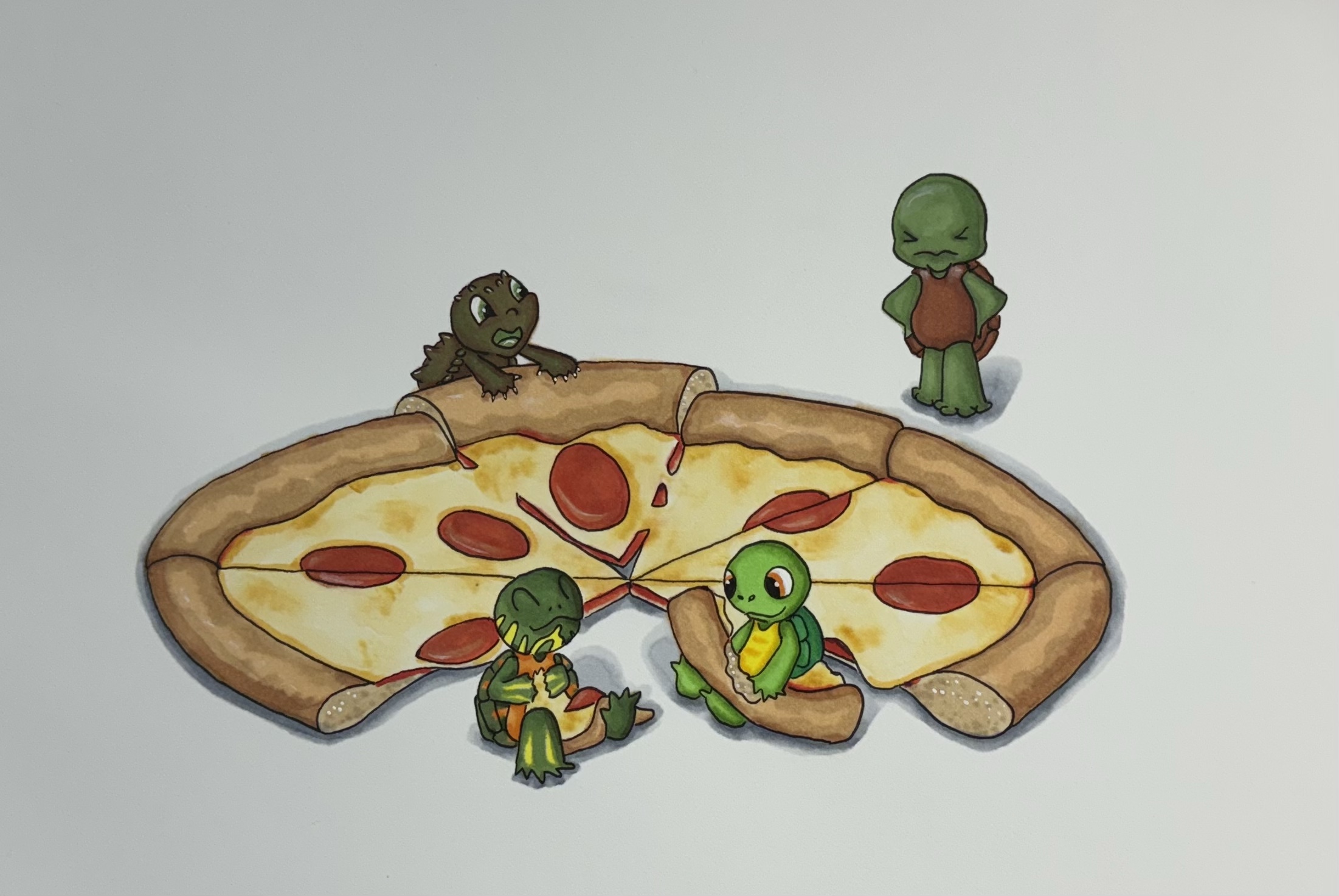 Turtle pizza | Quack Quack Honk Designs